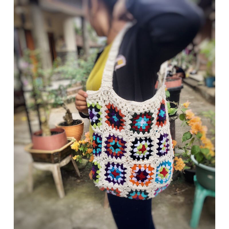 Jual TAS RAJUT BALI / TOTEBAG CROCHET HANDMADE | Shopee Indonesia