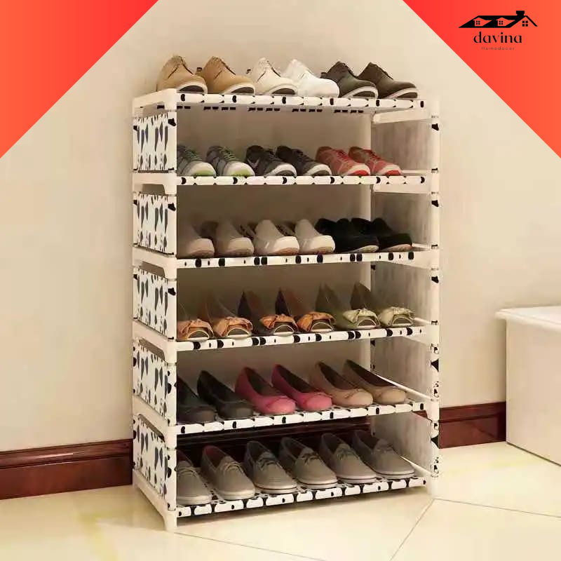 Jual Rak Sepatu Portable 6 Susun Plastik Rak Tempat Penyimpanan Sepatu ...