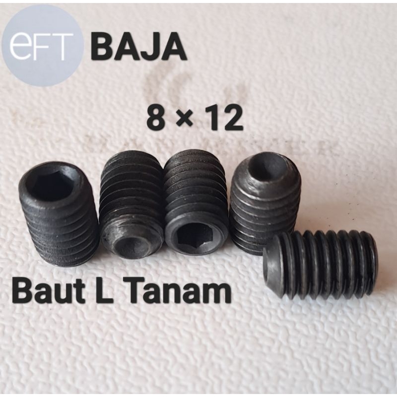 Jual baut L tanam 8 × 12 baja | Shopee Indonesia