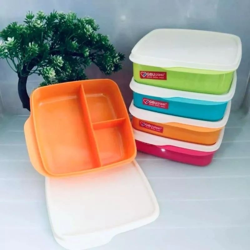 Jual MURAH LUNCH BOX TAKUMA RAINBOW POLOS 3 SEKAT | Shopee Indonesia