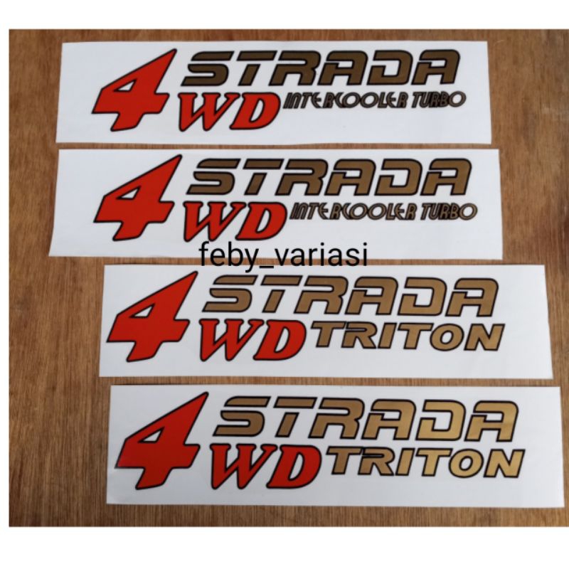 Jual Stiker Mitsubishi Strada 4WD Triton Intercooler Turbo / Stiker 4WD ...