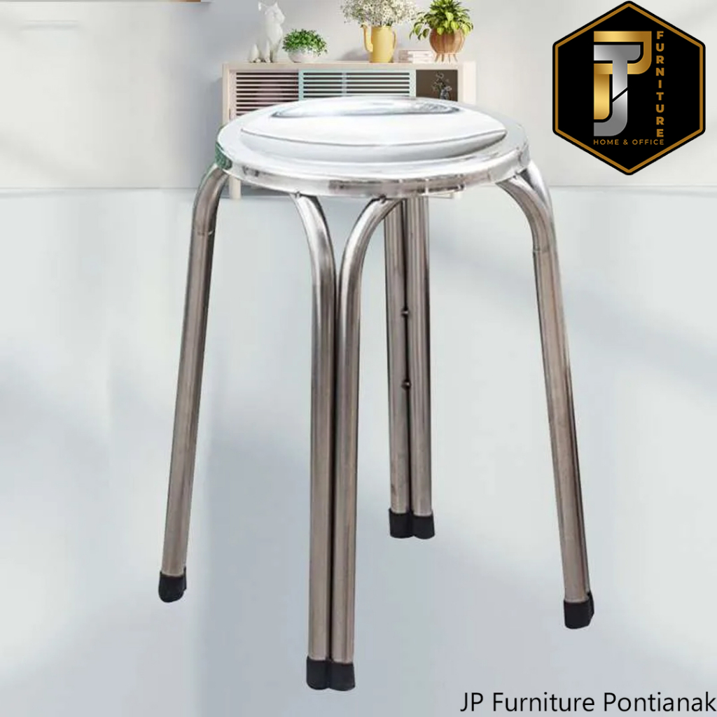 Jual Kursi Baso Stainless/Bangku Bulat Anti karat /Kursi Cafe Bulat ...
