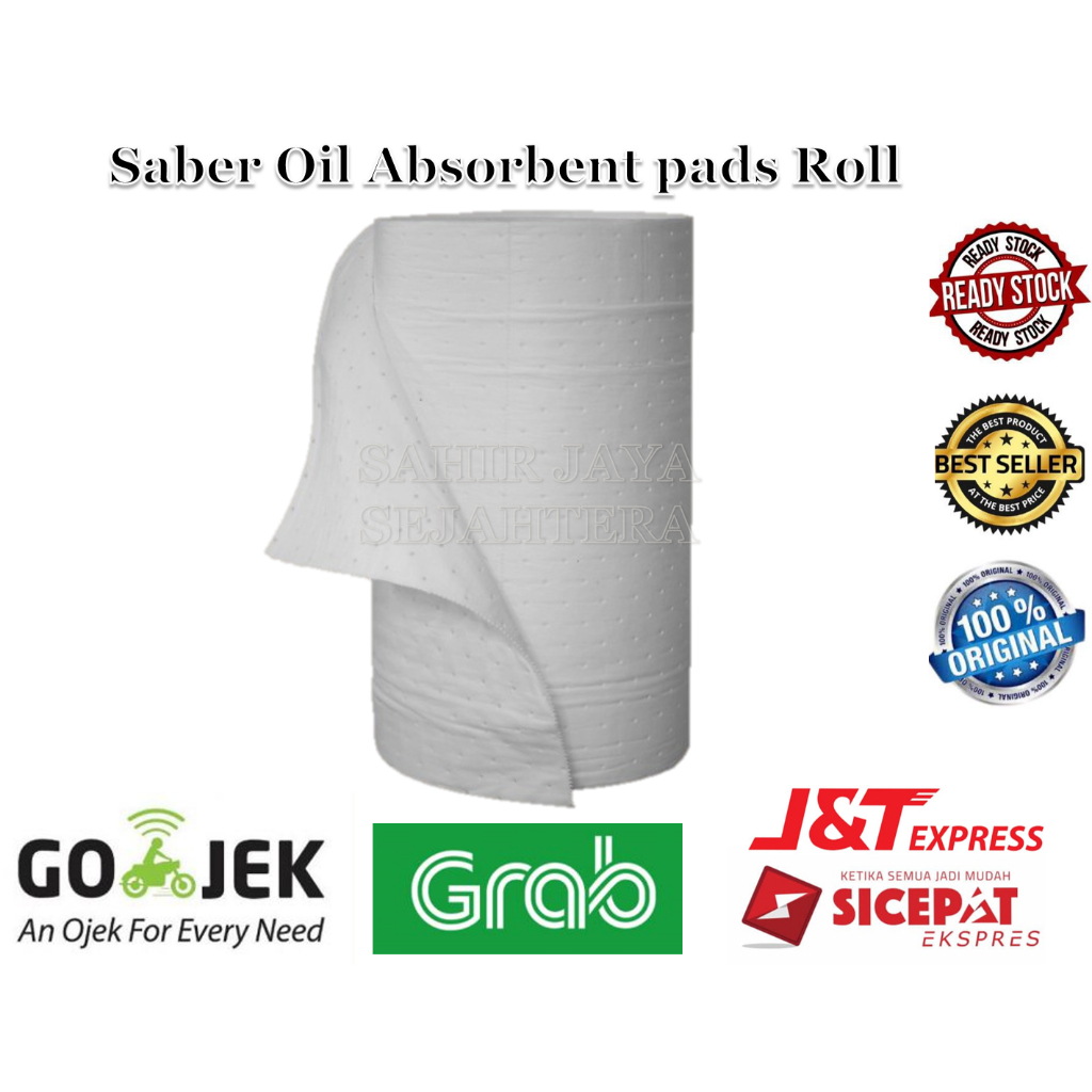 Jual Kain Lap Penyerap Oli dan Minyak Saber Oil Absorbent Pad Roll ...
