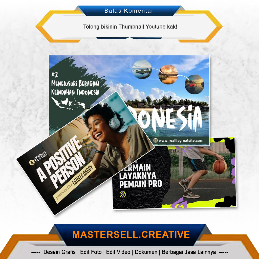 Jual DESAIN THUMBNAIL YOUTUBE | DESAIN SAMPUL VIDEO YOUTUBE | DESAIN ...