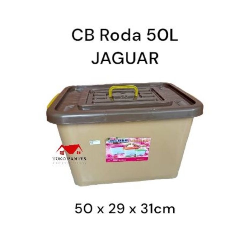 Jual Container Storage Box Roda CB 50 LITER JAGUAR | Shopee Indonesia