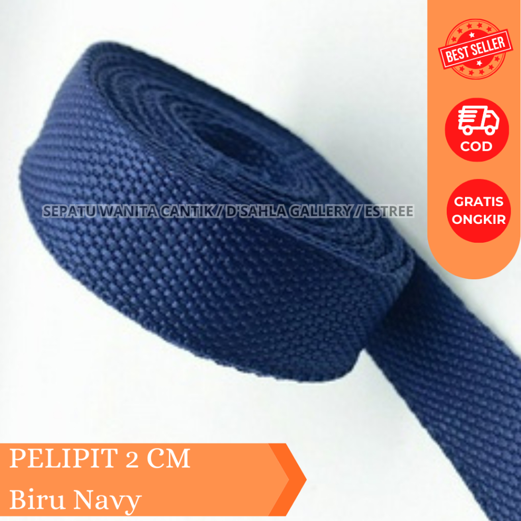 Jual Bisban Pelipit Halus 2 cm Warna Navy Penutup / Bungkus Tepi ...