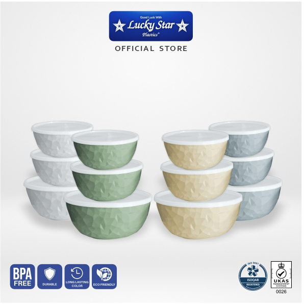 Jual Lucky Star - MINE MANGKOK SET 3 IN 1 (ABU/CREAM/PUTIH/SAGE GREEN ...