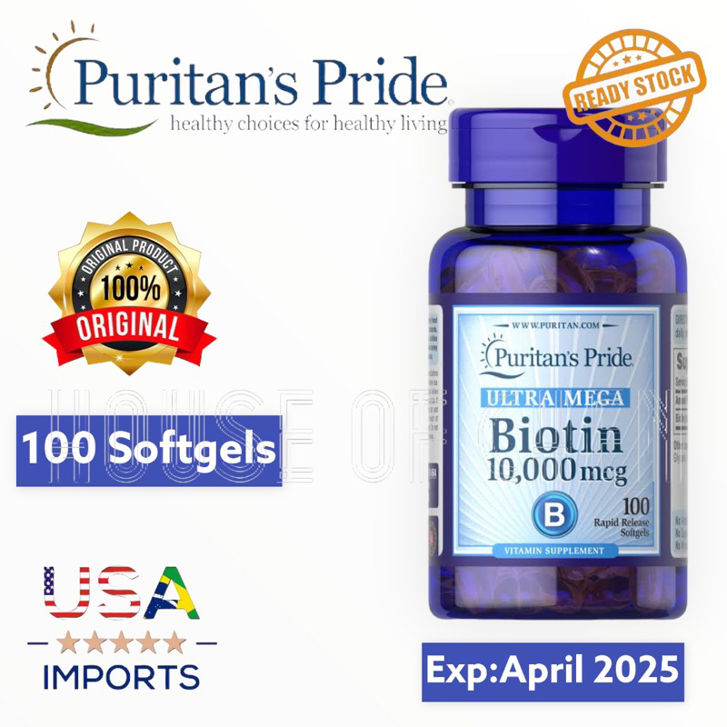 Jual PURITAN PRIDE Biotin 10000 mcg 100 Softgels - Puritan's Pride USA ...