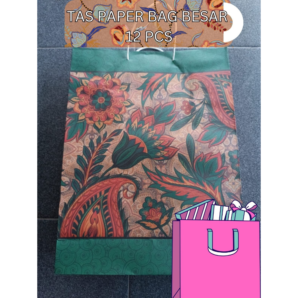 Jual PAPERBAG TAS KERTAS BATIK 1 PAK ISI 12 TAS KERTAS | Shopee Indonesia