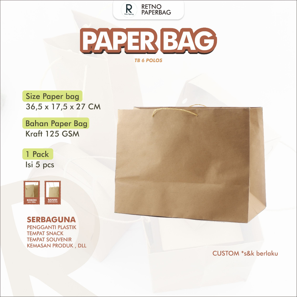 Jual Paper Bag Lebar Polos Dan Motif Serbaguna-Retno Paperbag | Shopee ...