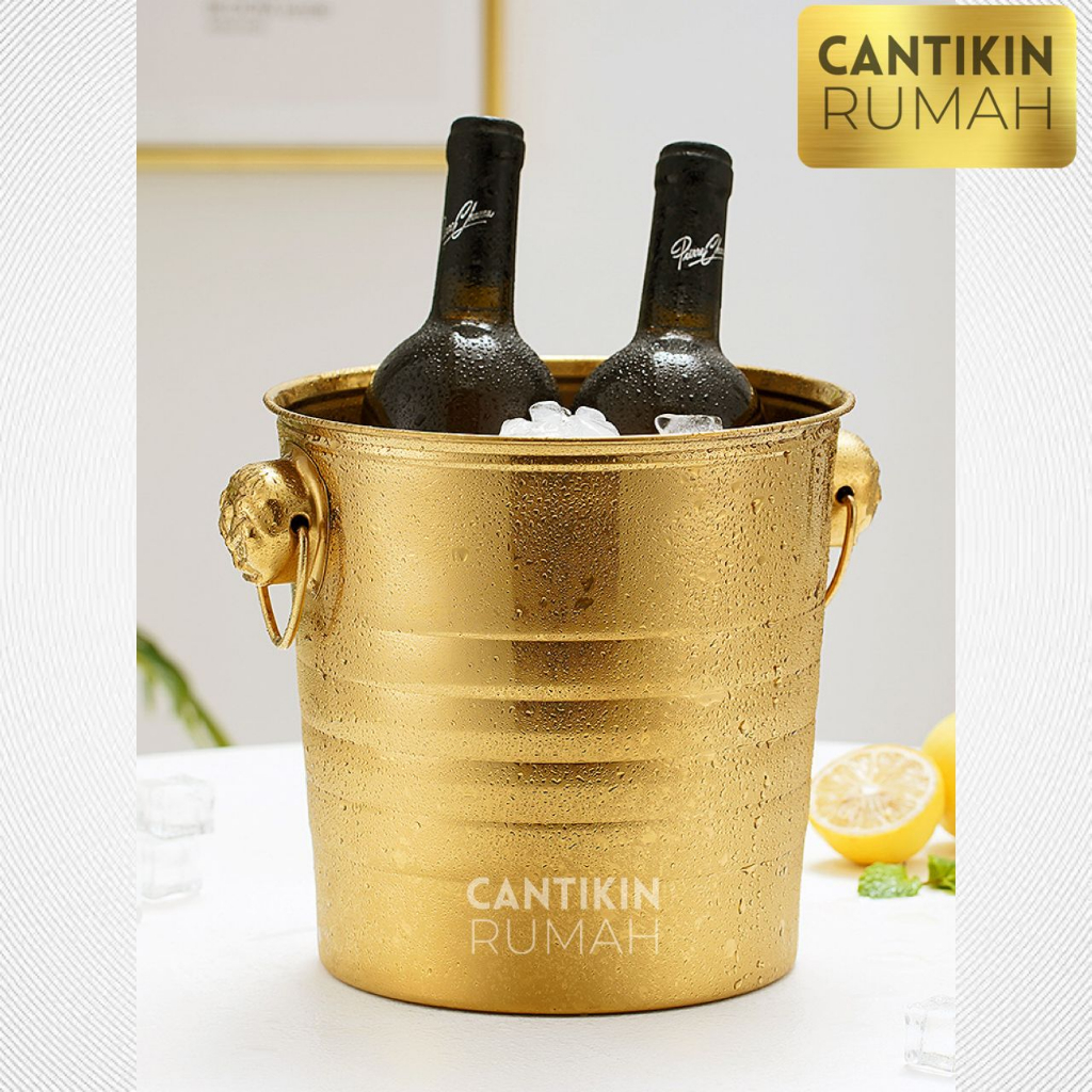 Jual ICE BUCKET EMBER ES BATU STAINLESS GOLD EMAS WINE CHAMPAGNE BUCKET ...