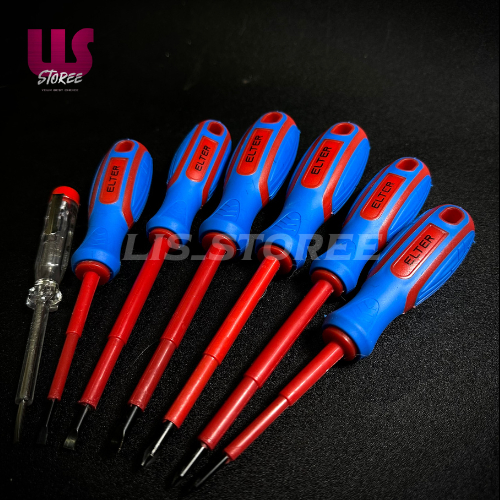 Jual BELTER Obeng Listrik Set 7 pcs Obeng Plus Minus dan Test pen ...