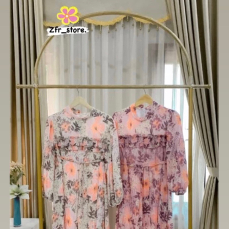 Jual Dress plisket premium bunga by meijiewang | Shopee Indonesia