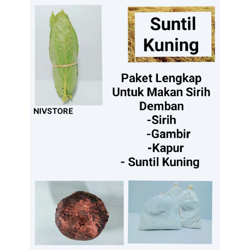 Jual Peket Lengkap Untuk Makan Sirih Demban Sirih Gambir Suntil kuning ...