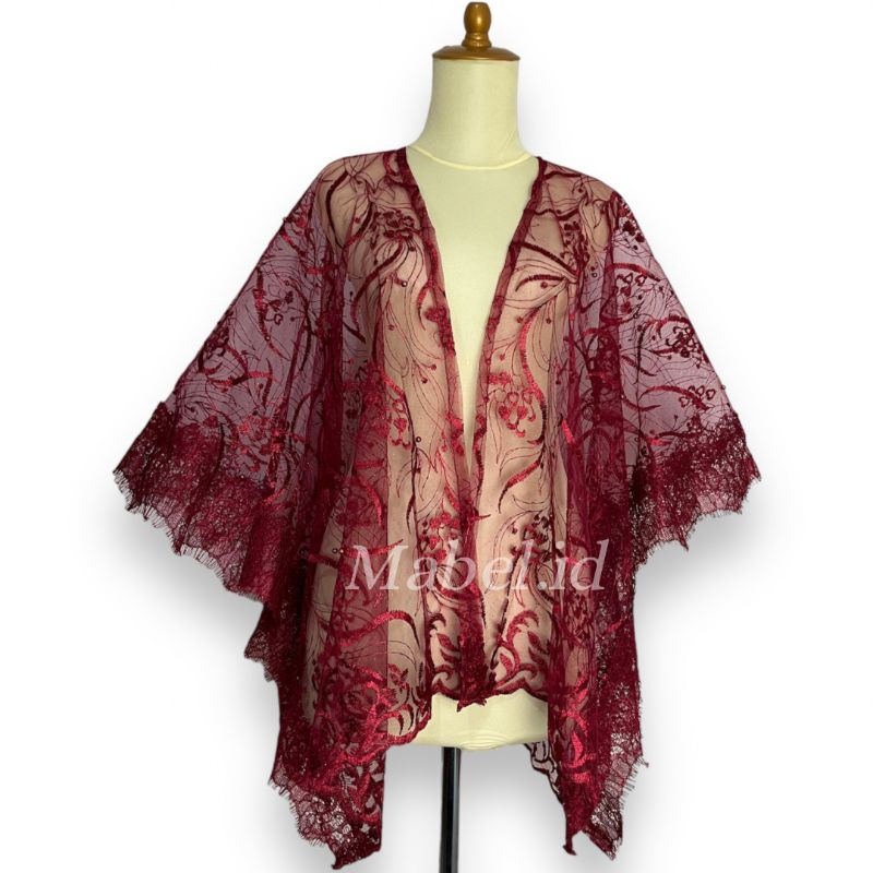 Jual Outer Cape Brukat Kebaya Modern | cardigan hijab | Shopee Indonesia