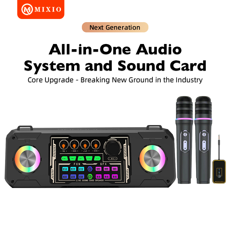 Jual MIXIO YS-301 Soundcard Bluetooth Speaker 2 Microphone Wireless ...