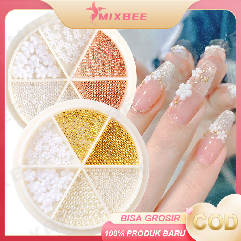 Jual Kuku Beberapa Gaya DIY Mutiara Imitasi 3D Kuku Seni Pesona Manik-manik Dekorasi Nail Art ...