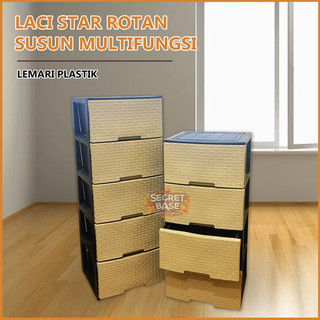 Jual LACI ROTAN - Roda / Lemari Pakaian Plastik / Laci Susun / Kabinet ...