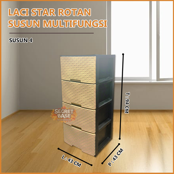 Jual LACI ROTAN - Roda / Lemari Pakaian Plastik / Laci Susun / Kabinet ...