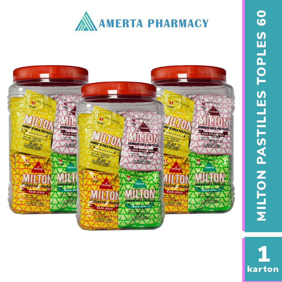 Jual Permen MILTON PASTILLES Toples 60 Karton Isi 12 Toples Permen Rasa ...