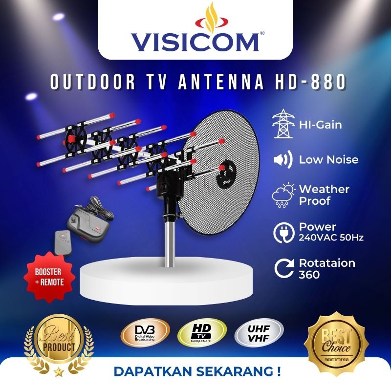 Jual Antena Digital Visicom Remot + Boster + Kabel Merek Visicom ...
