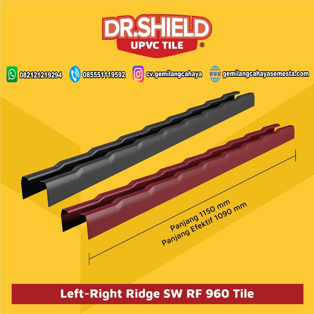 Jual Left & Right Ridge RF-960 TILE / UPVC ROOF / GENTENG UPVC | Shopee ...
