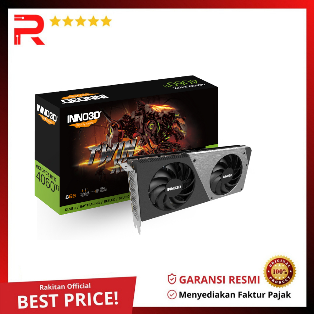 Jual VGA Inno3D GeForce RTX 4060 Ti 8GB GDDR6 TWIN X2 | Shopee Indonesia