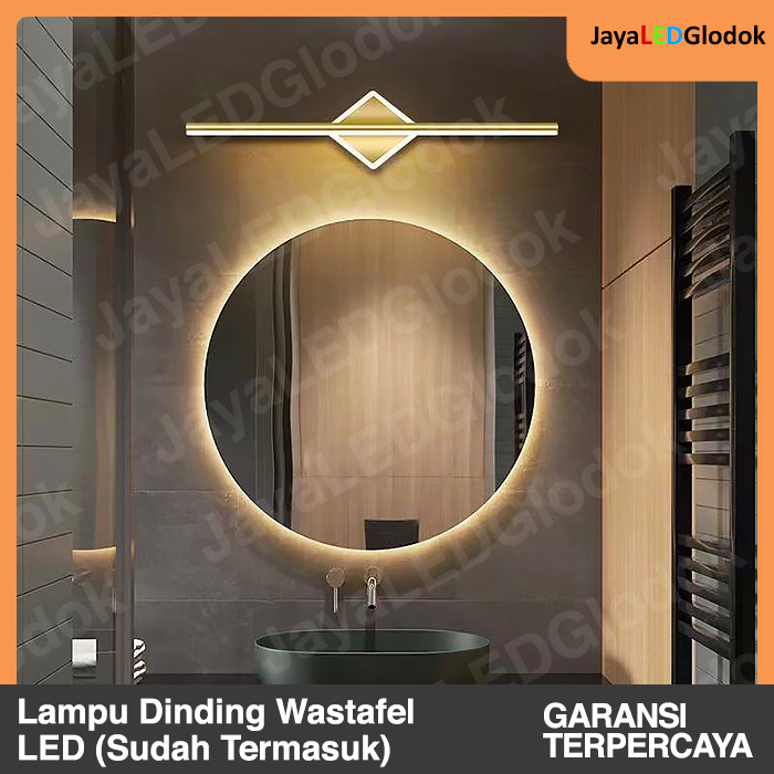 Jual Lampu Dinding Wastafel Minimalis Modern Emas Hitam 40 60 80 cm ...