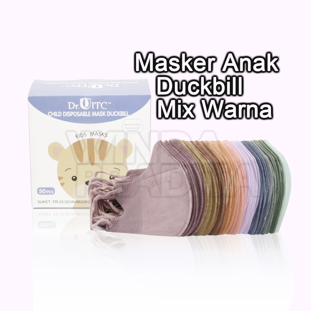 Jual 𝗪𝗶𝗻𝗱𝗮 𝗣𝗿𝗮𝗱𝗶𝘁𝗮 Masker Anak Duckbil Duckbill Polos Karakter 50 Pcs ...
