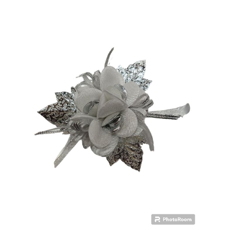 Jual bunga kain silver Gliter mewah isi 12pcs | Shopee Indonesia