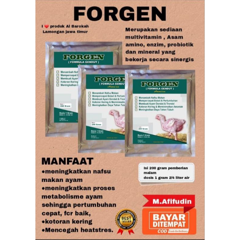 Jual FORGEN MULTIVITAMIN PROBIOTIK UNTUK USIA 2 MINGGGU SAMPAI PANEN ...