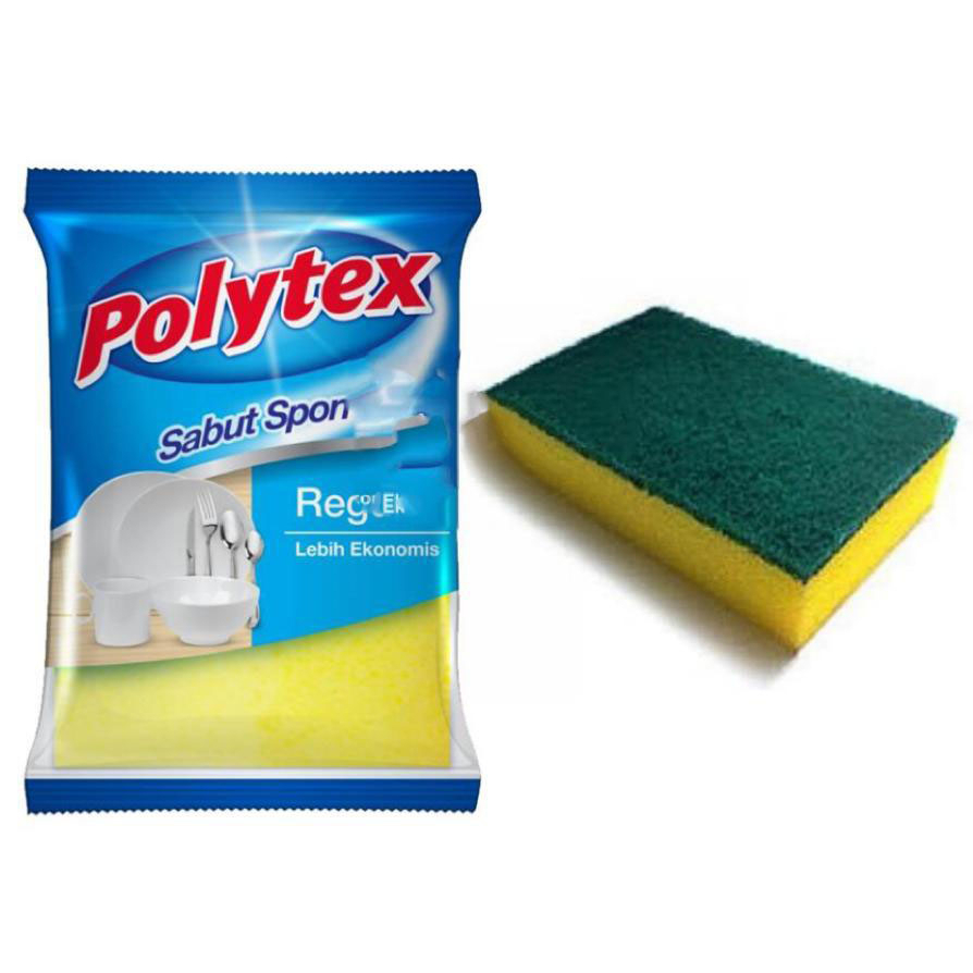 Jual POLYTEX SPON CUCI PIRING HIJAU KUNING REGULER ND SPONS SABUT ...