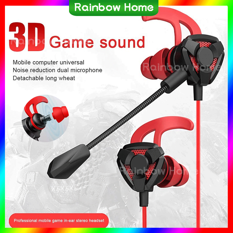 Jual Rainbow Home COD Headset Gaming Dual Mic V2 Original Dual Mik ...