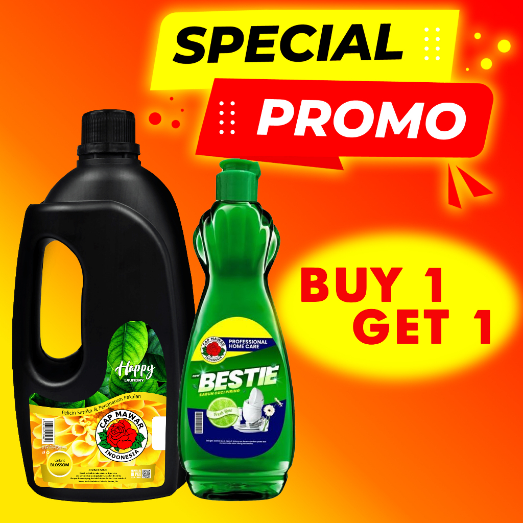 Jual Promo! Parfum Laundry 1 Liter Gratis Sabun Cuci Piring 450ml ...