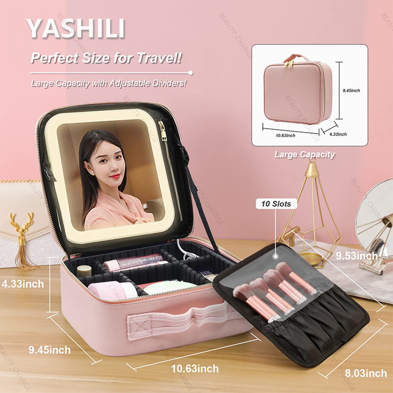 Jual Tas Makeup beauty case koper Lampu LED Makeupartist Bag Beauty ...