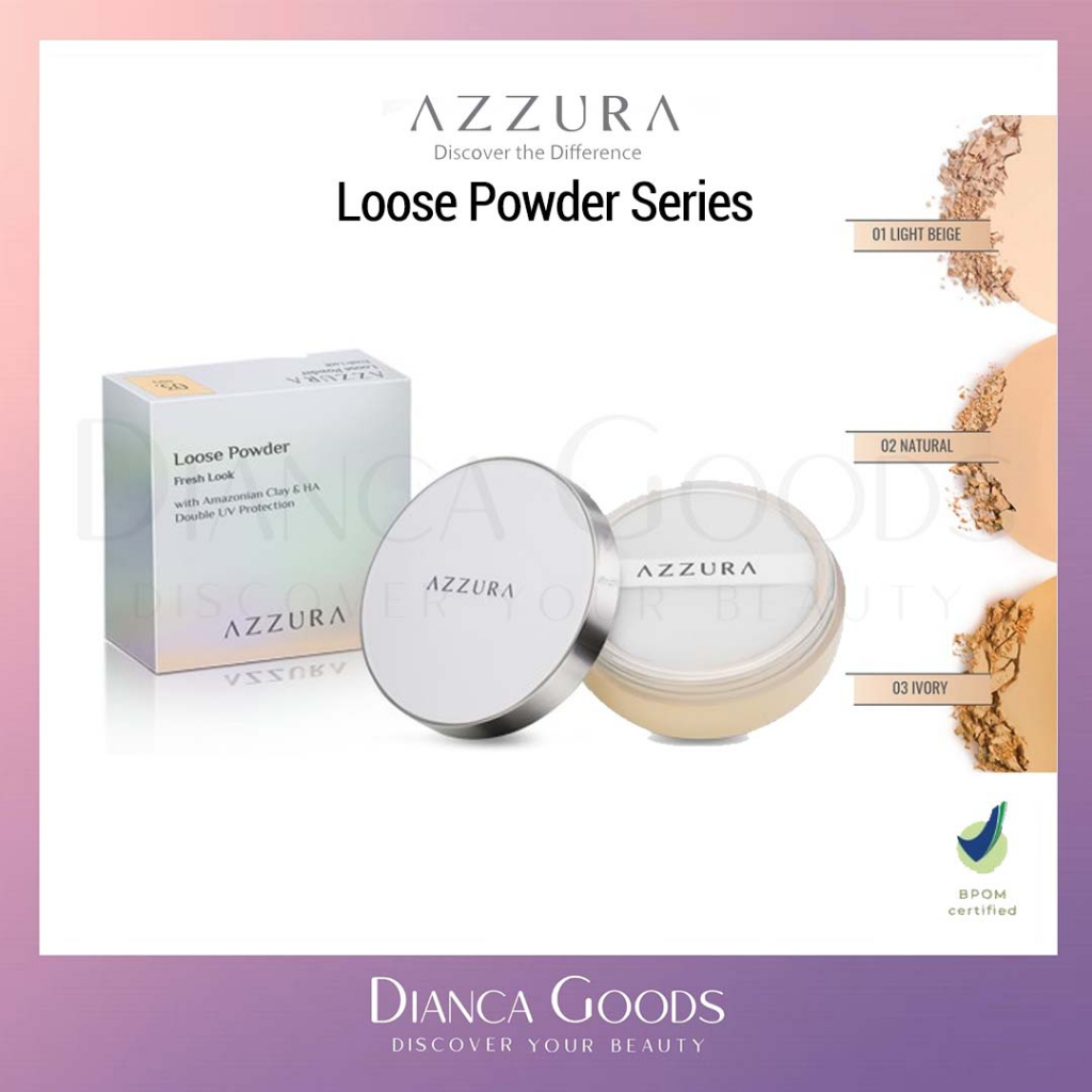 Jual AZZURA Loose Powder Series | Light Beige / Natural / Ivory ...