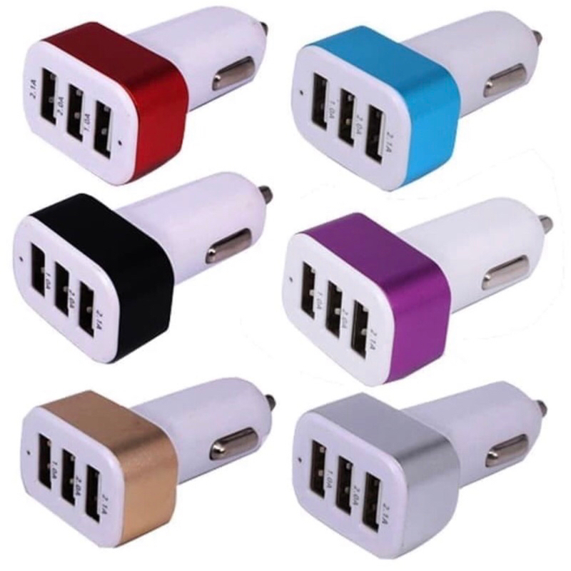 Jual Adaptor Car Charger Lightning 3 in 1 Mobil Colokan Port USB ...