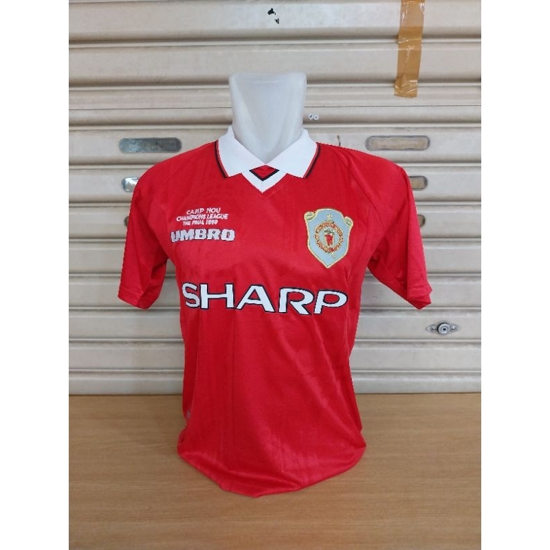 Jual JERSEY BOLA RETRO MU HOME FINAL CAMP NOU 1999 | Shopee Indonesia