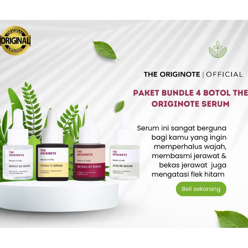 Jual [[ Paket 4 Botol ]] The Originote Gluta-Bright B3 Serum + The ...