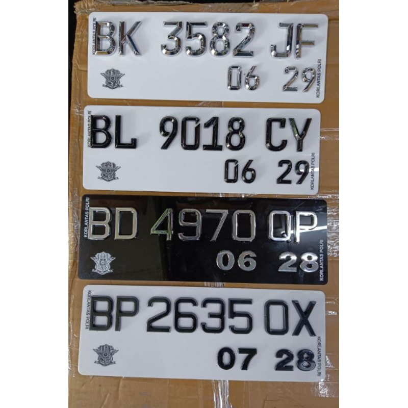 Jual plat sepeda motor font FE terbaru chrome petak dan Chrome piramide ...