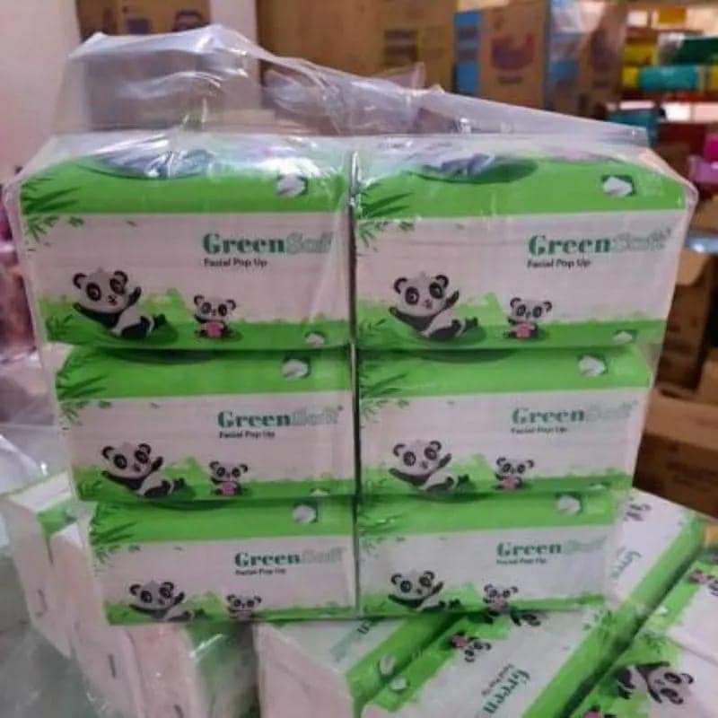 Jual Tissue- Facial Pop Up GREEN SOFT 1 Paket isi 6pcs (130 sheets 2ply ...