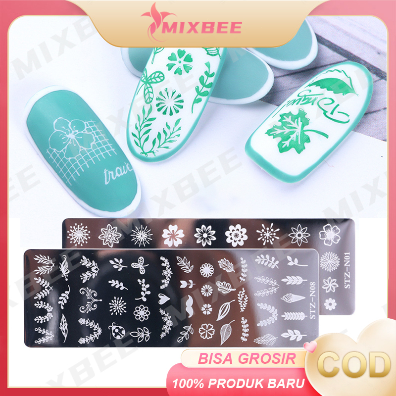 Jual 1 Set Manicure Transfer Template Bunga Kuku Kuku Gambar Stamping ...