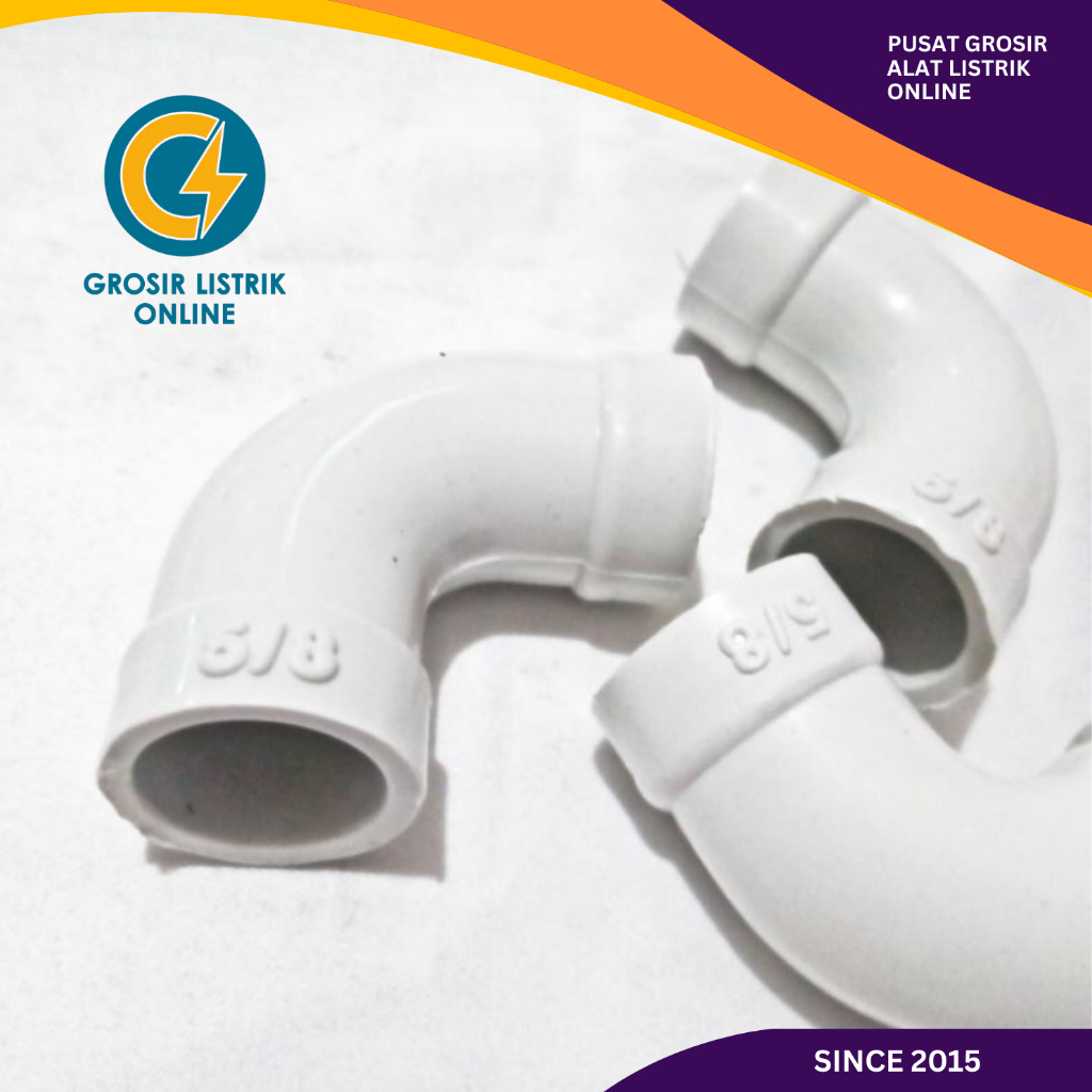 Jual KNEE ELBOW 5/8 SAMBUNGAN L PIPA LISTRIK 5/8 INCH PUTIH KERAS ...