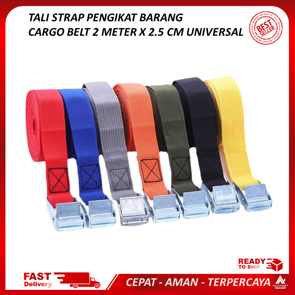Jual Tali Strap Pengikat Barang Cargo Belt 2 Meter x 2.5 cm Universal ...