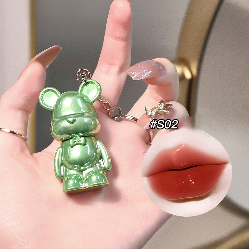 Jual Gantungan Kunci Lipstik Matte Velvet Portabel Gantungan Kunci Beruang Lucu Lip Gloss Velvet ...