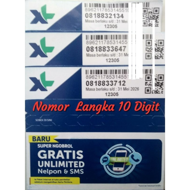 Jual XL 10 DIGIT CANTIK Prabyar | Shopee Indonesia