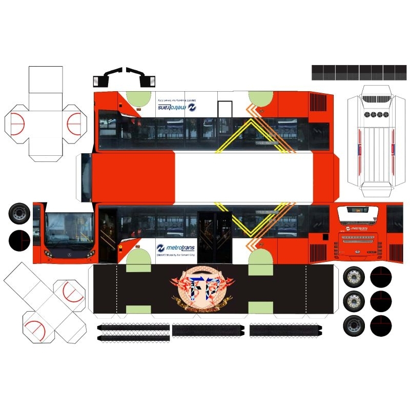 Jual Lembaran Pola Papercraft Bus skala 50 Transjakarta | Shopee Indonesia