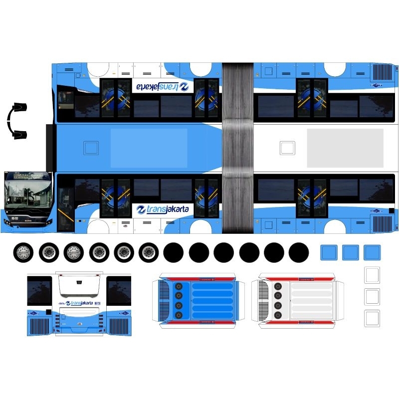 Jual Lembaran Pola Papercraft Bus skala 50 Transjakarta | Shopee Indonesia