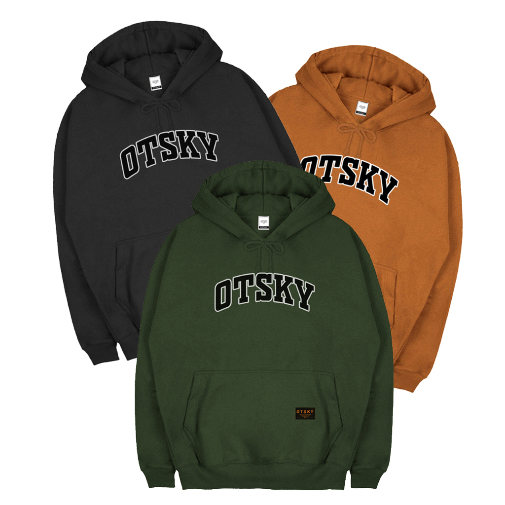 Jual Otsky Jacket Hoodie Pria Font Basic Fleece (W) | Shopee Indonesia