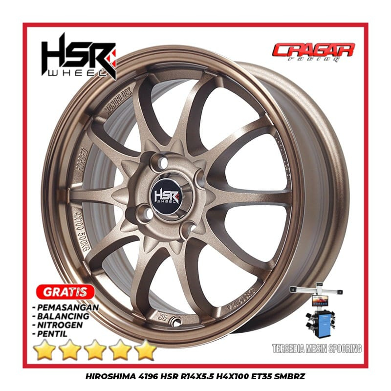 Jual PELEK MOBIL VELG HSR RING 14 R14 HIROSHIMA BRONZE LUBANG 4 - TOKO VELG SPOORING | Shopee ...